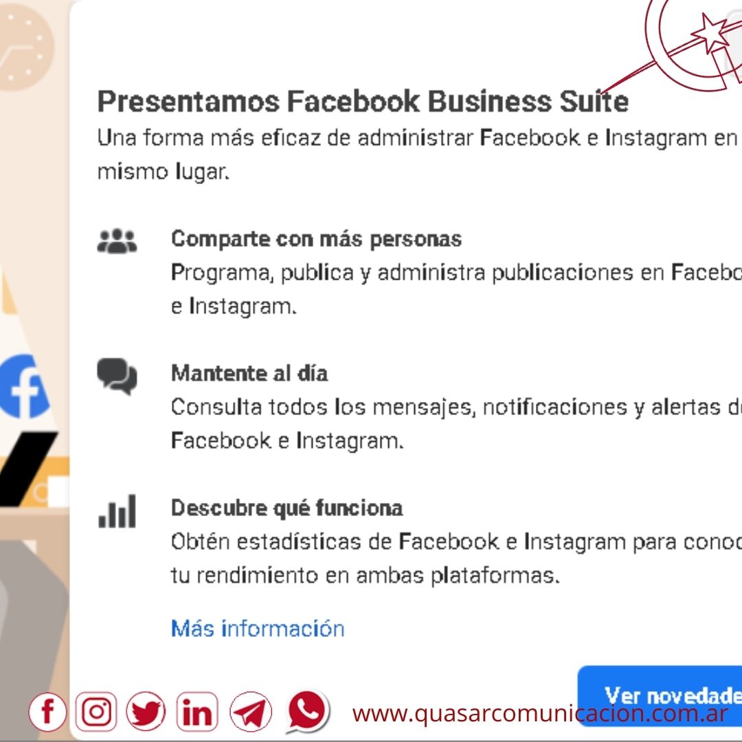 Facebook Business Suite: Facebook e Instagram en un solo lugar | Quásar ...
